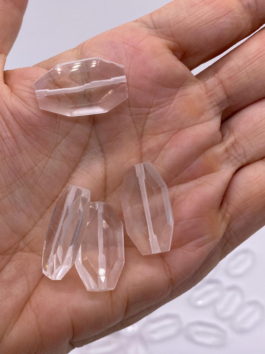 Large Faceted Clear Glass Rectangle. 23mm ( 10 Pieces per Price) - Etsy