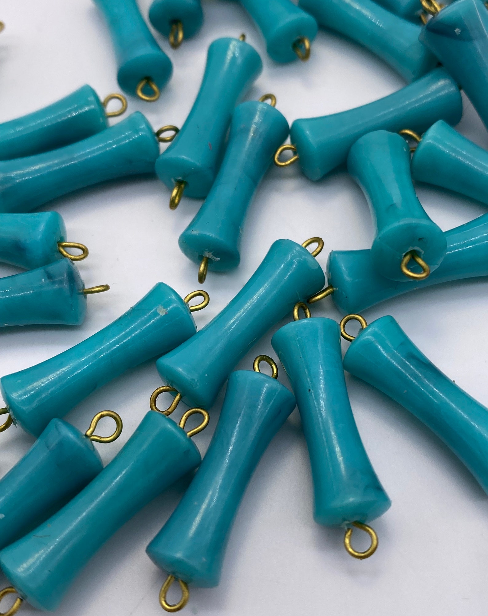 Large Vintage Bone Shaped Connectors. Acrylic Turquoise. 22mm - Etsy