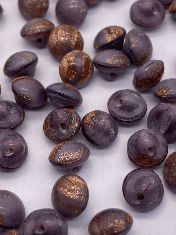 Tiny Vintage Glass Button Bea From Germany. 6mm. Lavender and - Etsy