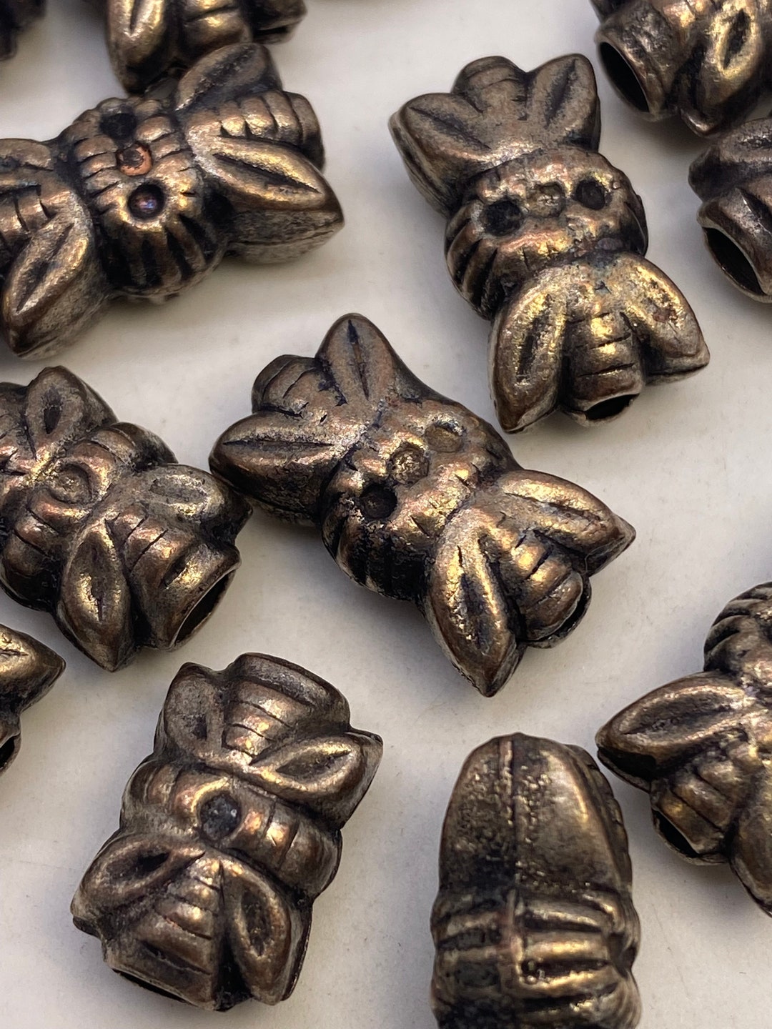 Vintage Tin Beads From India. (large Hole) 30 Peices per Price) - Etsy