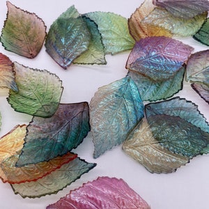 Large Leaf Drop. Hand Painted in Our Studio. 49mm. Mixed Transparent ...