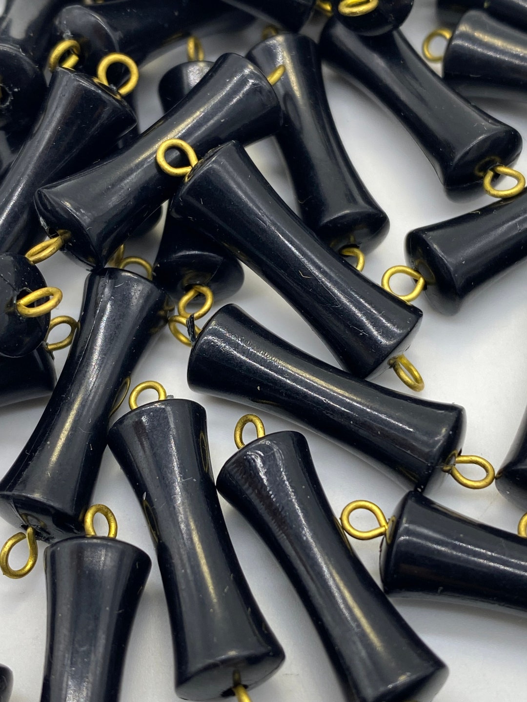 Large Vintage Bone Shaped Connectors. Acrylic, Black. 22mm ( 20 Pieces ...