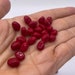 Deep Red Oval Pinch Bead. Opaque Glass. 9.5mm, ( 40 Pieces per Price ...