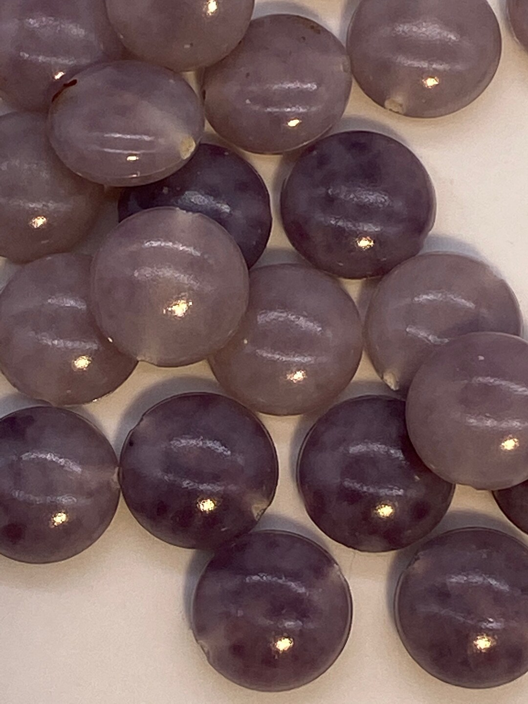Plastic, Smooth, Round, Amethyst Color, German (30 Pieces) - Etsy