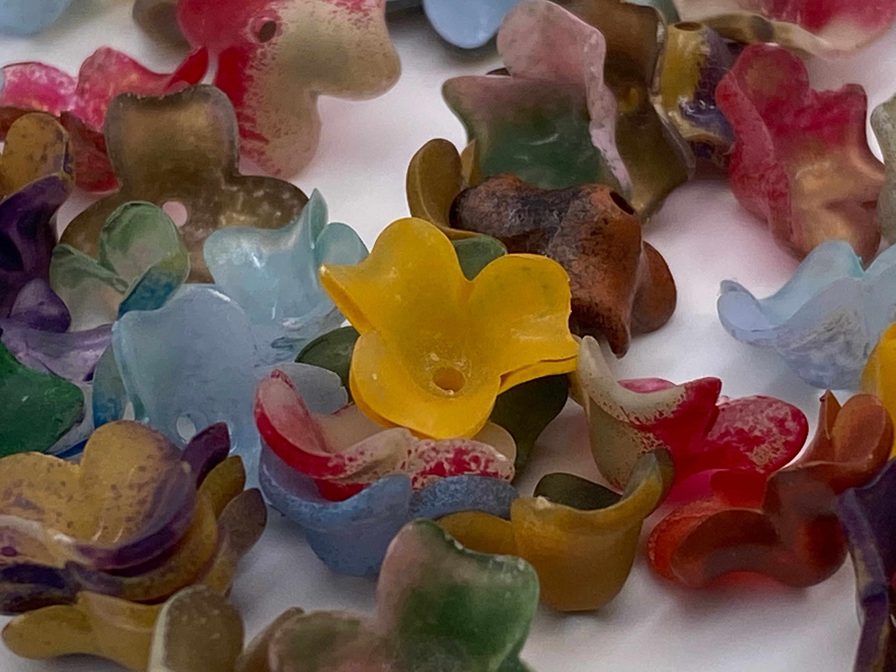 Mixed Lot of Hand Painted Forget-me-not Flower Beads From - Etsy
