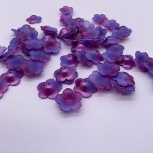 Hand Painted Periwinkle Flower Beads From Our Studio. (16mm) Periwinkle ...