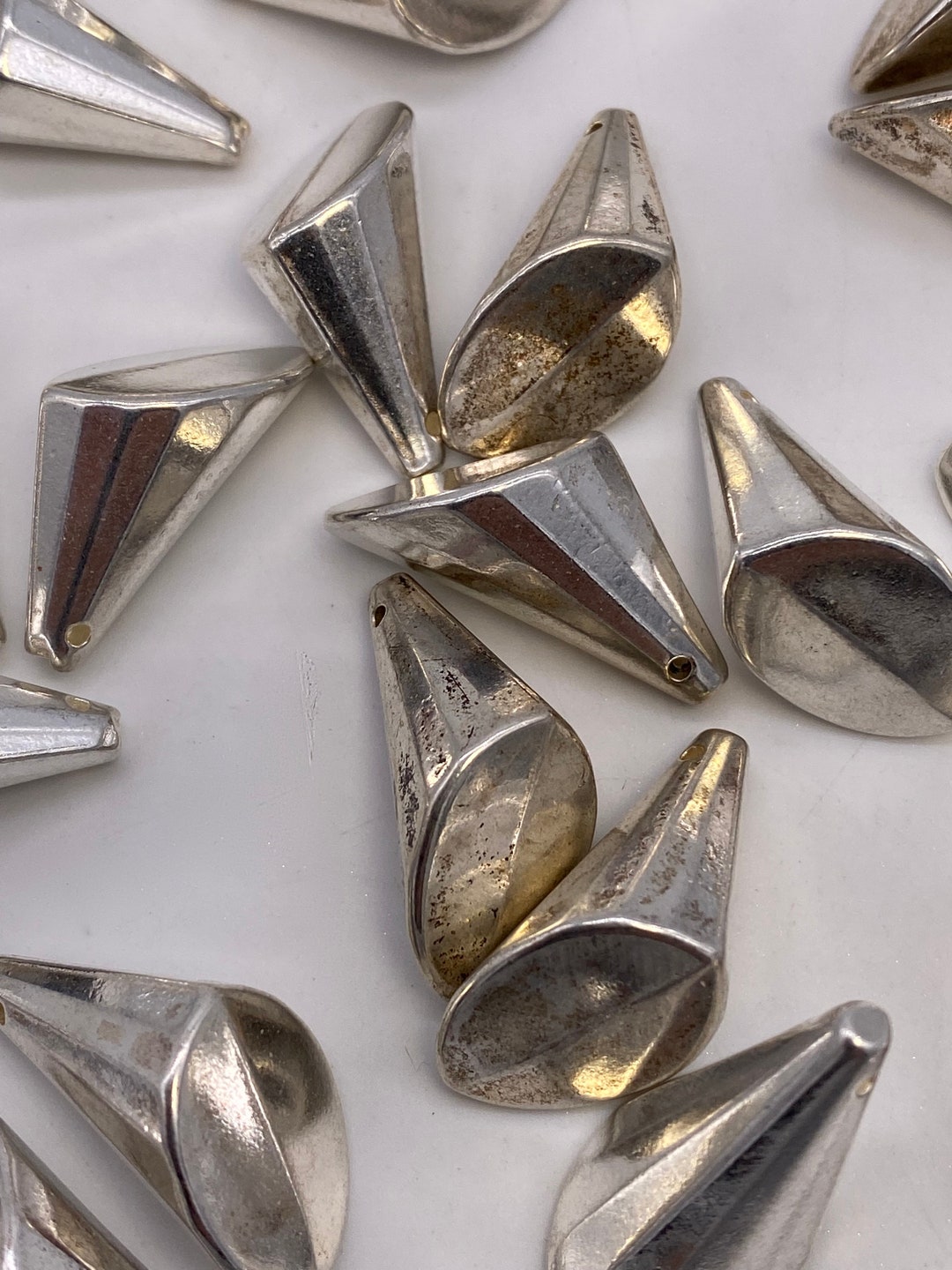 Geometric Polygon Style Tin Bead. ( 12 Pieces per Price) - Etsy