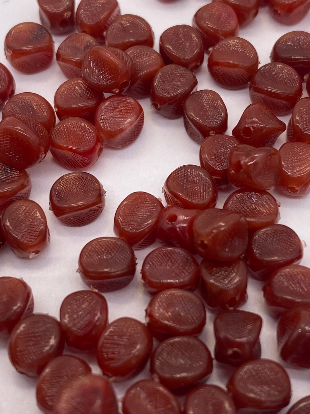 Four Sided Barrel Shaped Bead. Maroon. 6mm. Acrylic ( 100 Pieces per ...