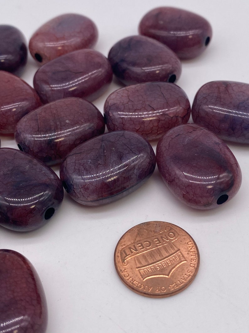 Large Marbleized Resin Bean Shaped Beads. ( 12 Pieces per Price) - Etsy