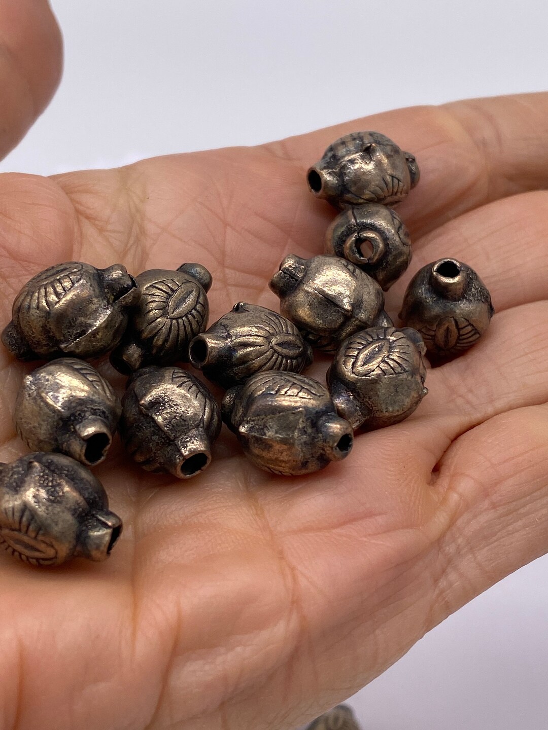 Vintage Tin Bead From India. 15mm 20 Peices per Price - Etsy
