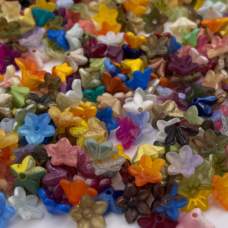 Glass Flower Beads - Etsy