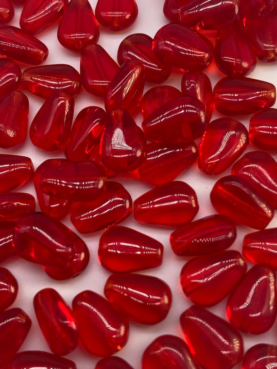 Ruby Red Flat Glass Teardrops. 30 Peices per Price - Etsy