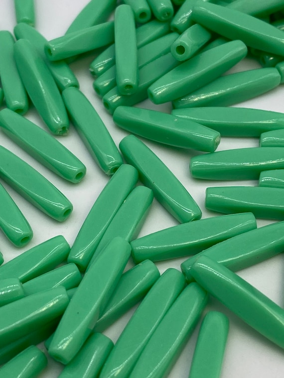 Vintage Mint Green Stick Beads. Acrylic 30 Peices per Price - Etsy