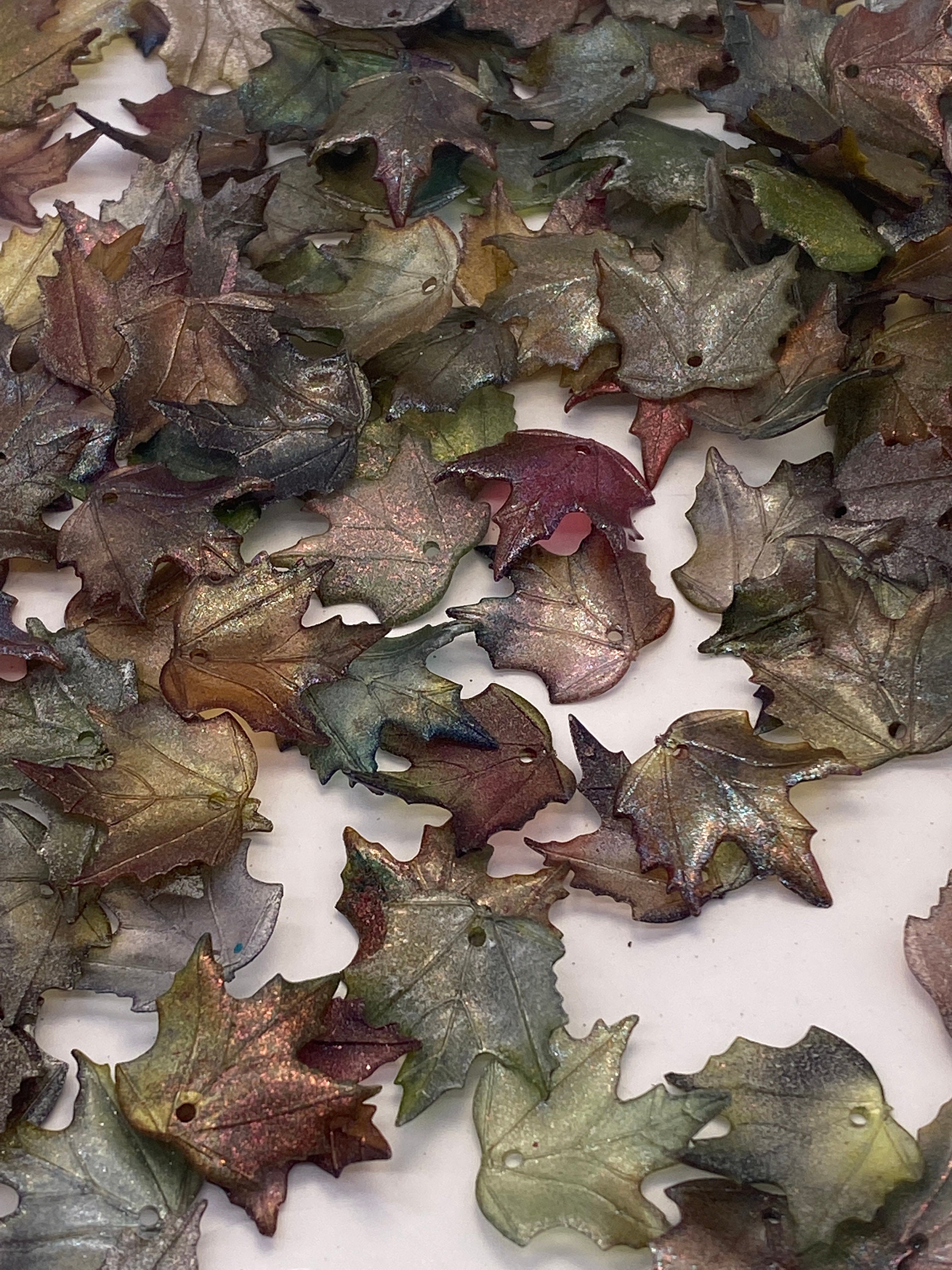 Hand Painted Maple Leaves. Multi-toned Metalic and Mixed - Etsy