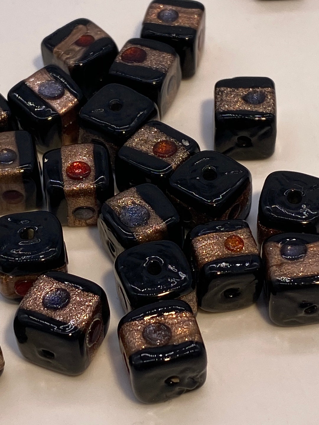 Vintage Glass Beads From Venice, Italy, 1980's ( 30 Pieces) - Etsy