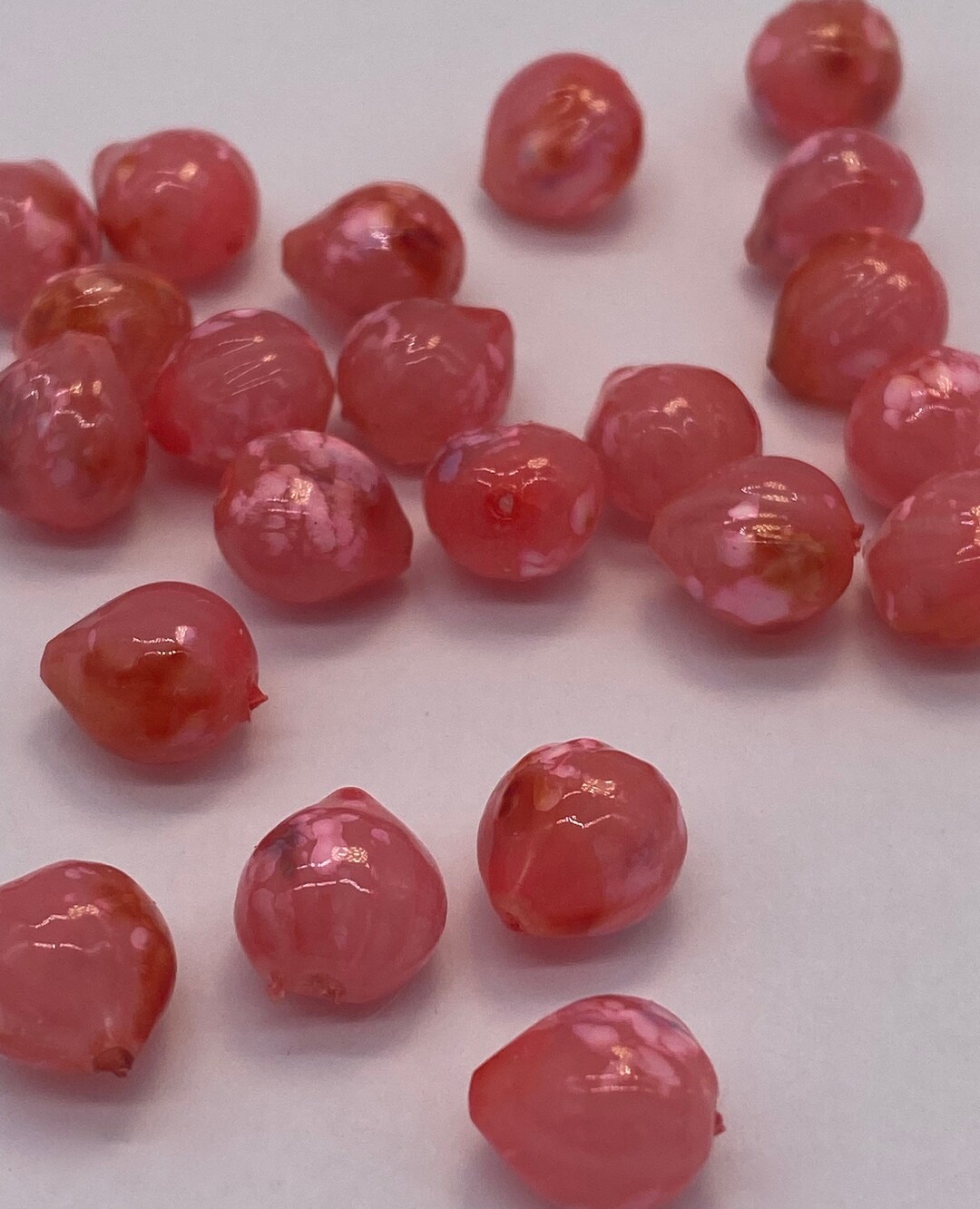 Unusual Vintage Pinky Toned Pear Shaped Drops 10.5mm ( 40 Pieces per ...