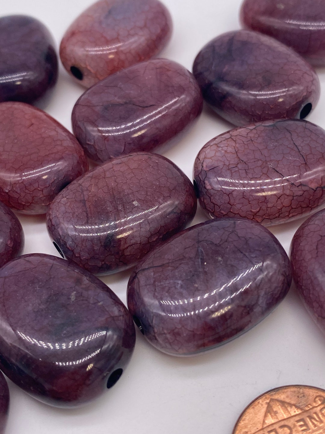 Large Marbleized Resin Bean Shaped Beads. ( 12 Pieces per Price) - Etsy