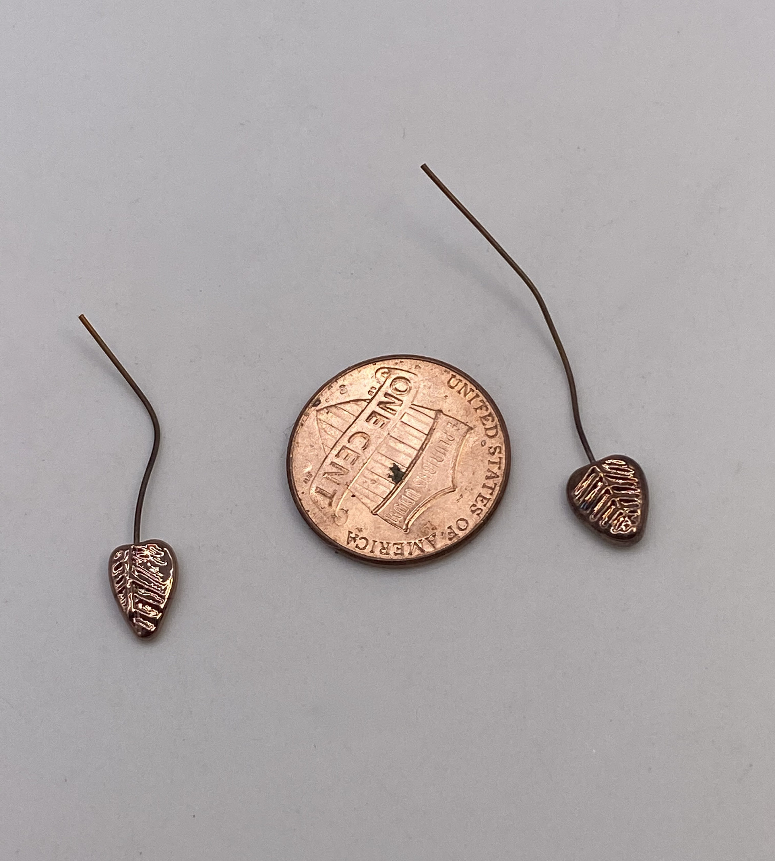 Antique Copper Glass Leaves With Copper Wire From Venice. (20 Pieces ...