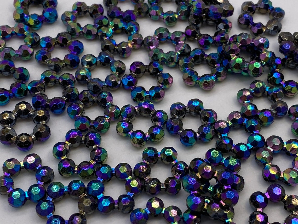 Round 6 Bead Connected Circle Bead. Acrylic ( 40 Pieces per Price ...