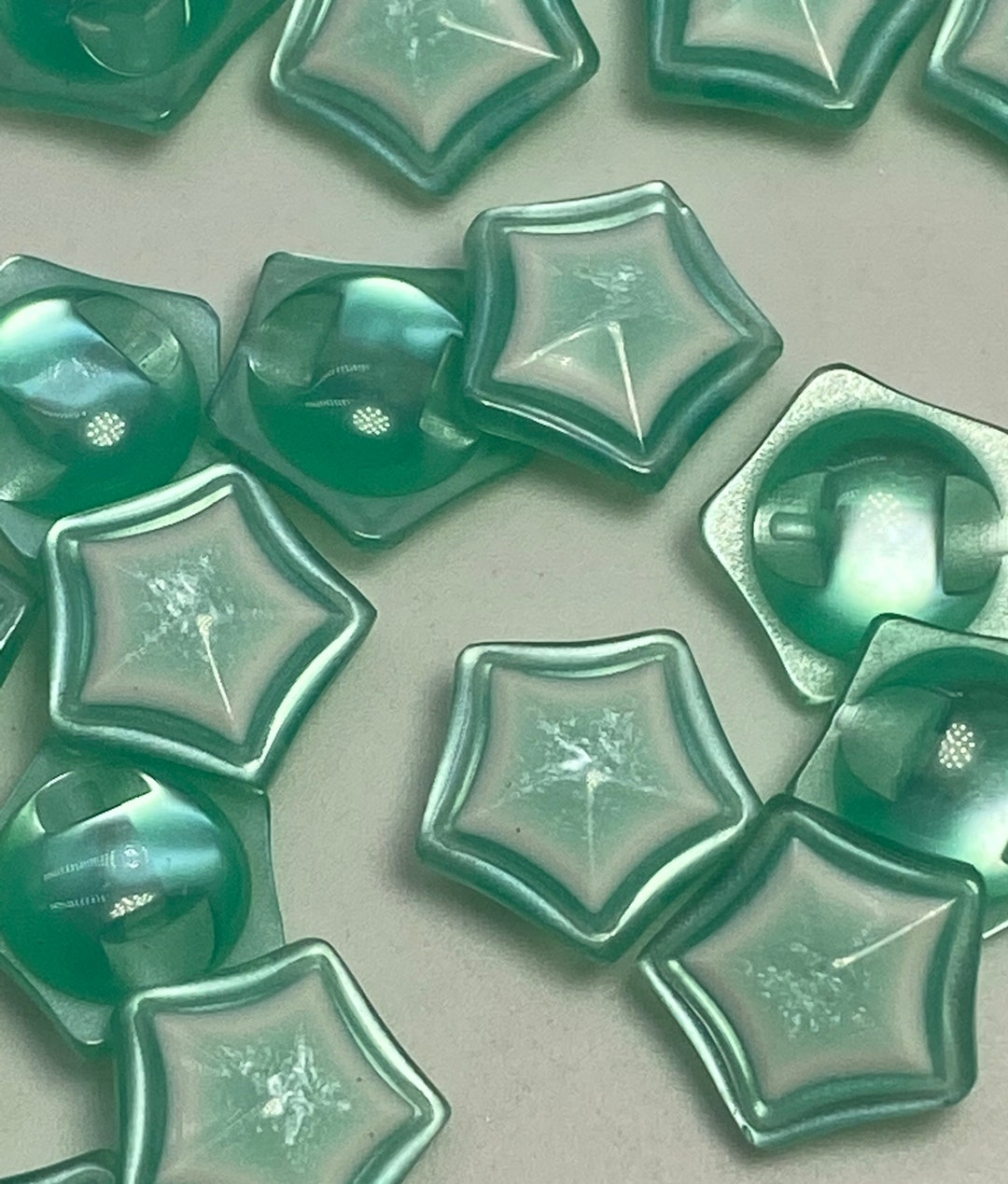Starfish Button Beads From Hong Kong. ( Mint Green) (26 Pieces per ...