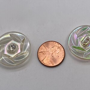 Clear Transparent Round Button With Diamond Center. (acrylic, 25mm) 4 ...