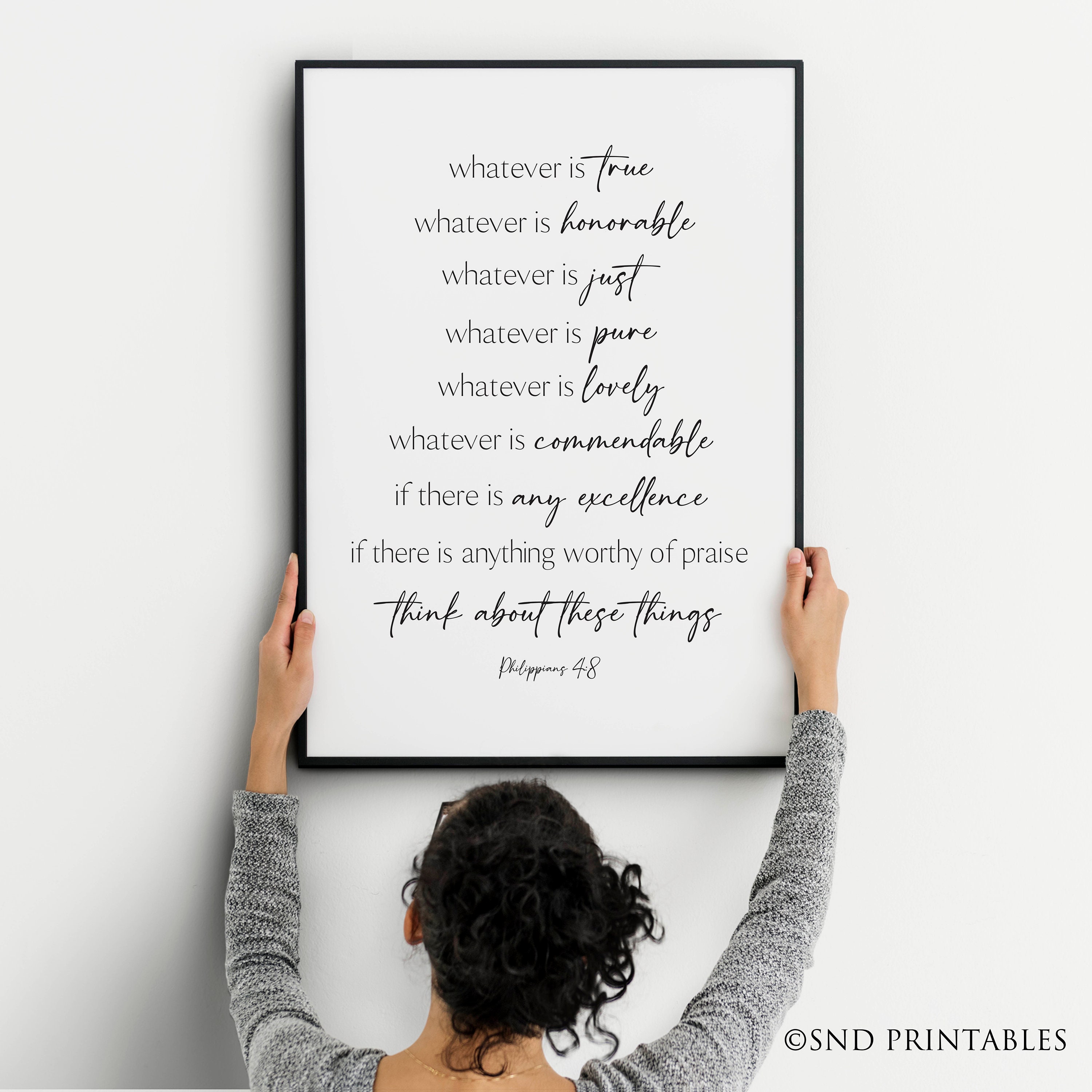Whatever is True Whatever is Honorable Art Printable - Etsy Sweden