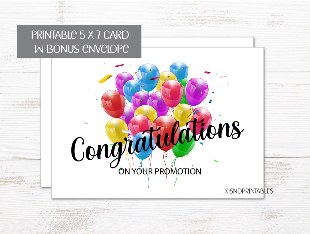 Congratulations on Your Promotion Printable Card With Colorful - Etsy