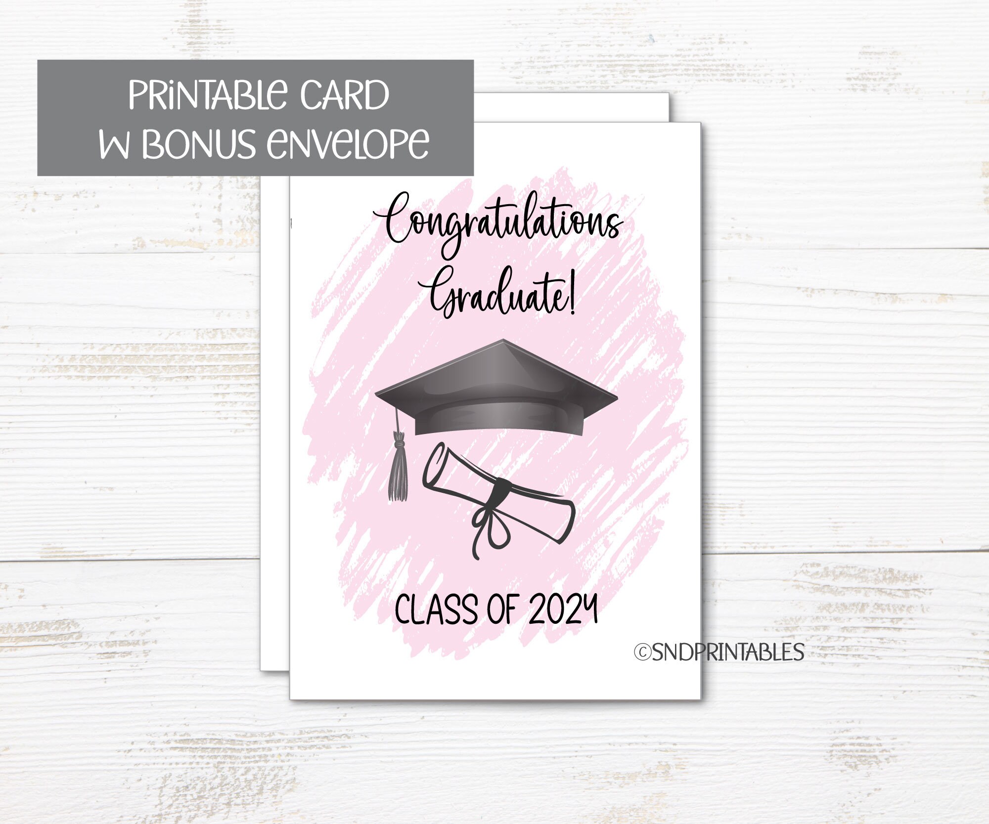 Congratulations Graduate 2024 Printable Greeting Card for Girl in Two ...