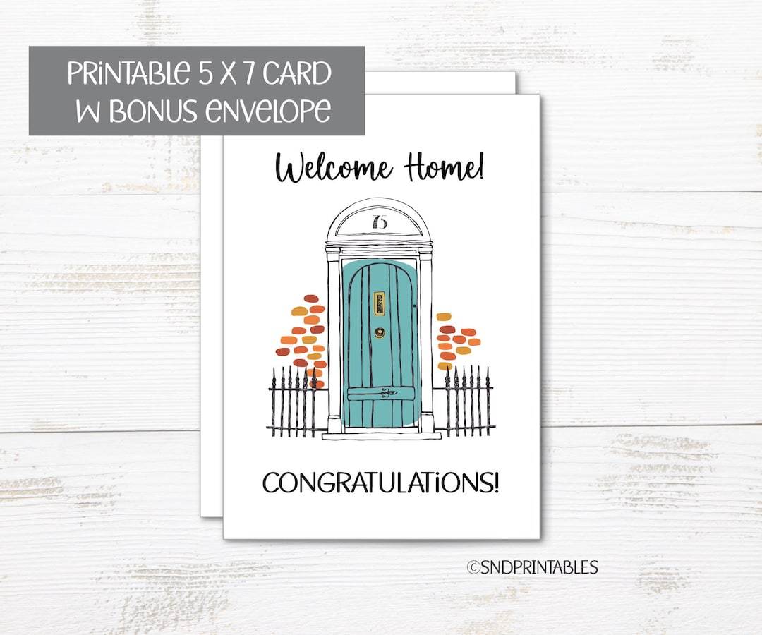 Welcome Home Congratulations on Your New Home Printable Greeting Card ...