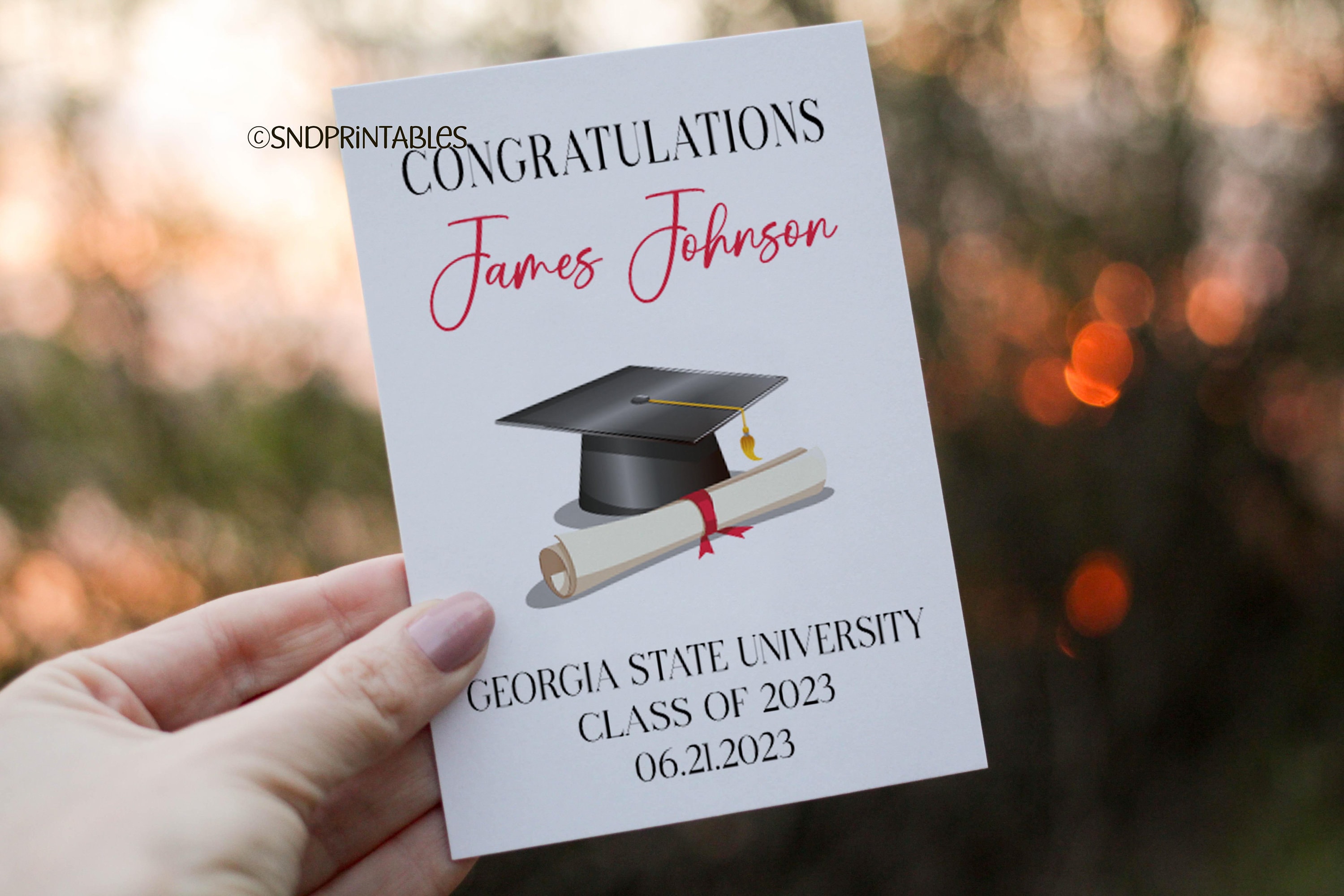 Personalized Printable Congratulations Card for Graduate and Envelope ...