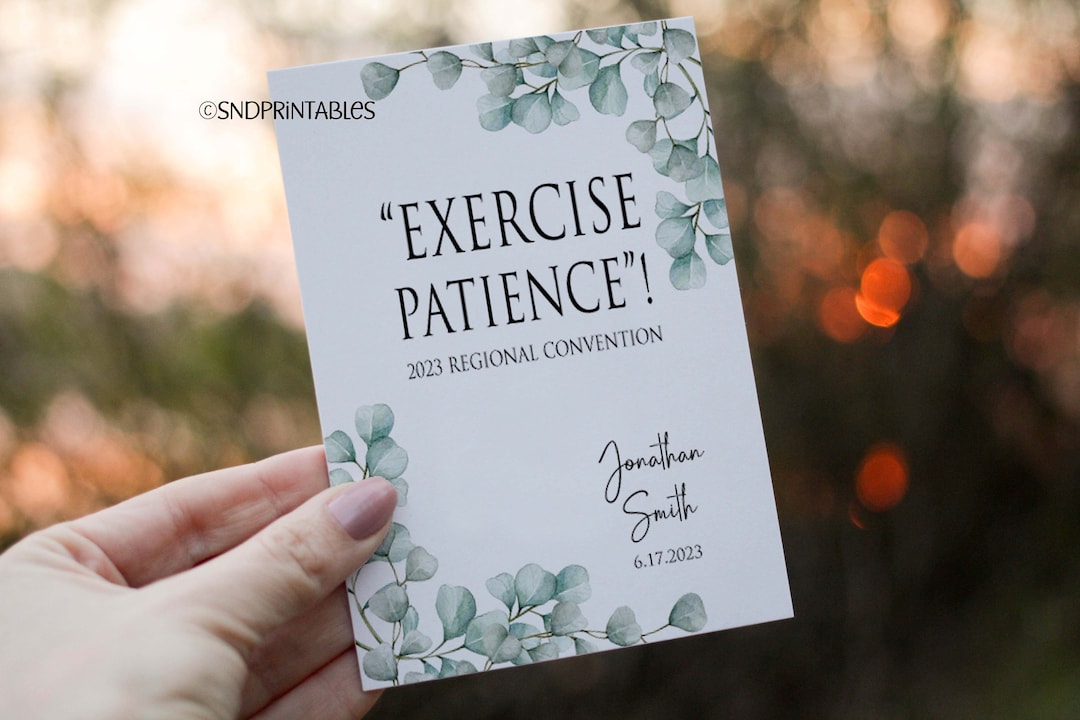 Personalized Printable exercise Patience JW Baptism Greeting Card and ...