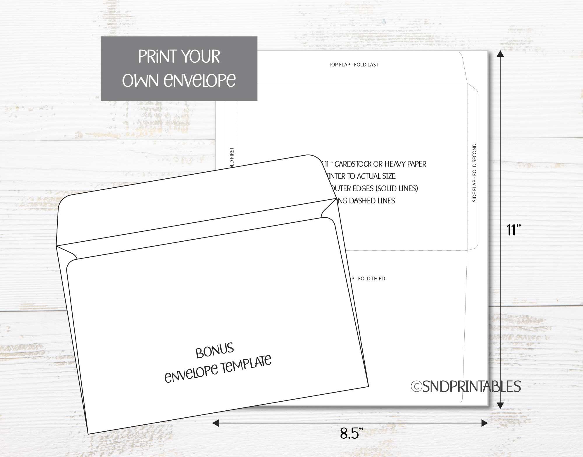 Thinking of You Printable Greeting Card With Red Heart 5 X 7 With Bonus ...