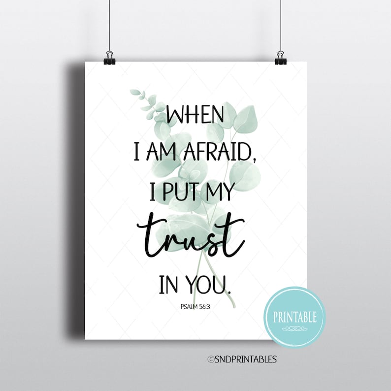 2024 JW Year Text When I Am Afraid, I Put My Trust in You Wall Art ...