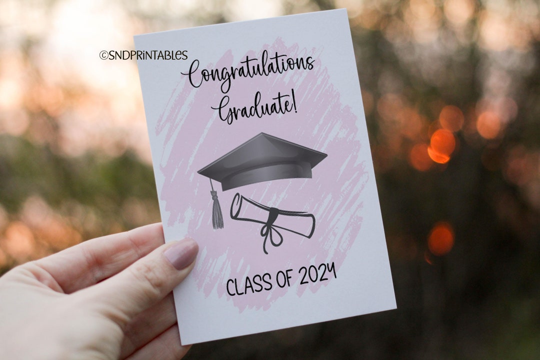 Congratulations Graduate 2024 Printable Greeting Card for Girl in Two ...