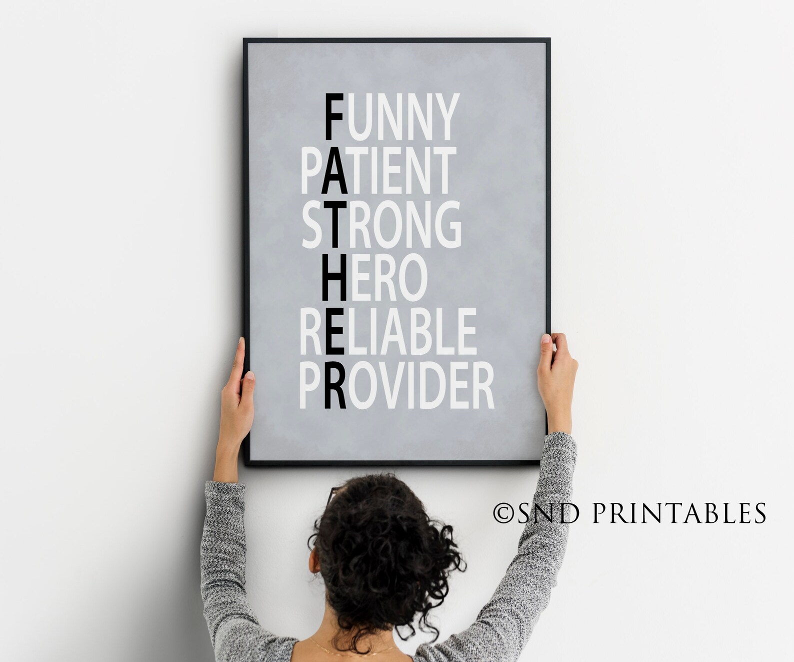 Father Funny Patient Strong Hero Reliable Provider Wall Art Printable ...