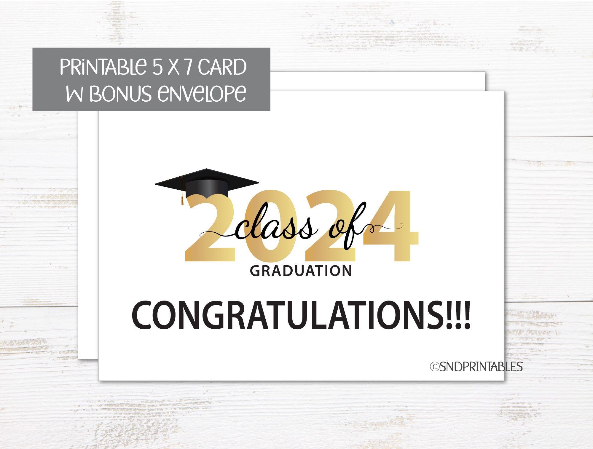 Congratulations Graduate Class of 2024 Printable Greeting Card 5 X 7 ...