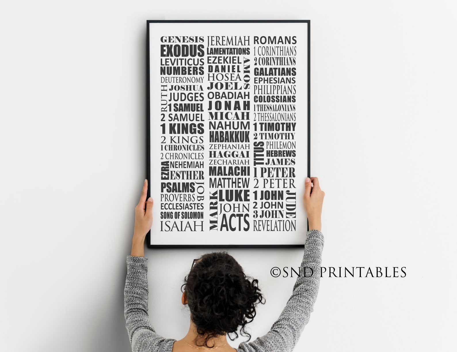 Books of the Bible Typography Word Art Printable in 12 X 16 and 18 X 24 ...