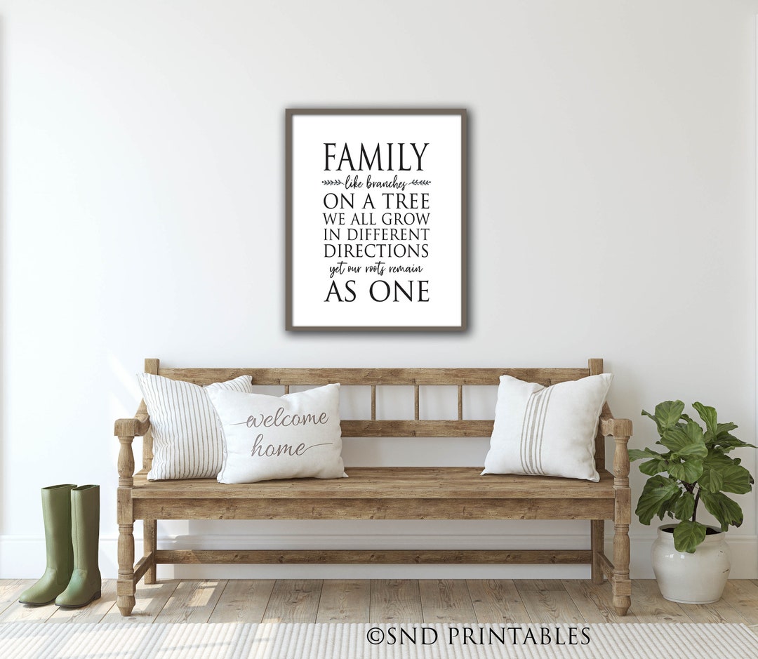 Family Tree Branches Quote Art Printable (digital File) - Etsy