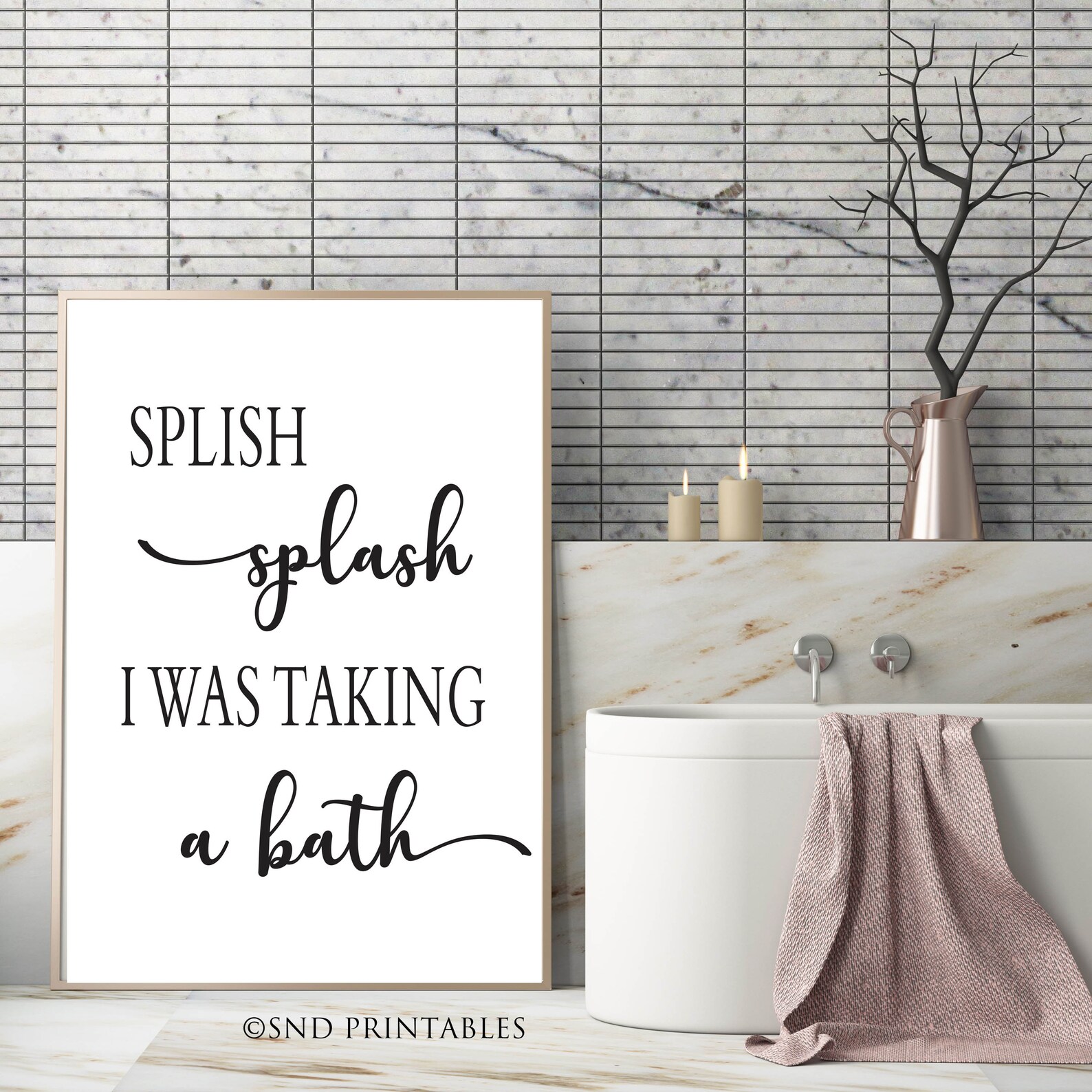 Splish Splash I Was Taking a Bath Bathroom Art Printable in Multiple ...