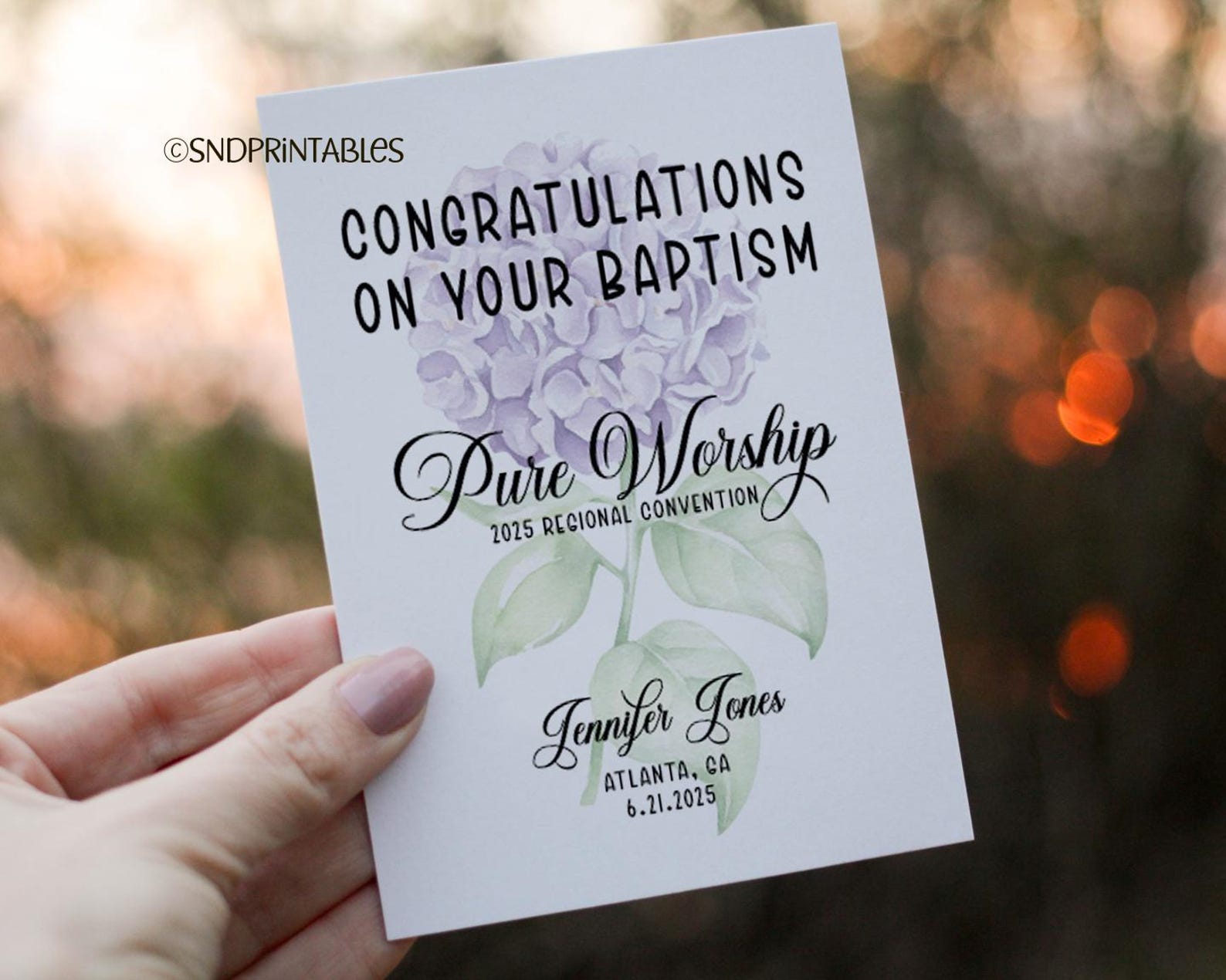Personalized Printable "pure Worship" JW Baptism Greeting Card and ...