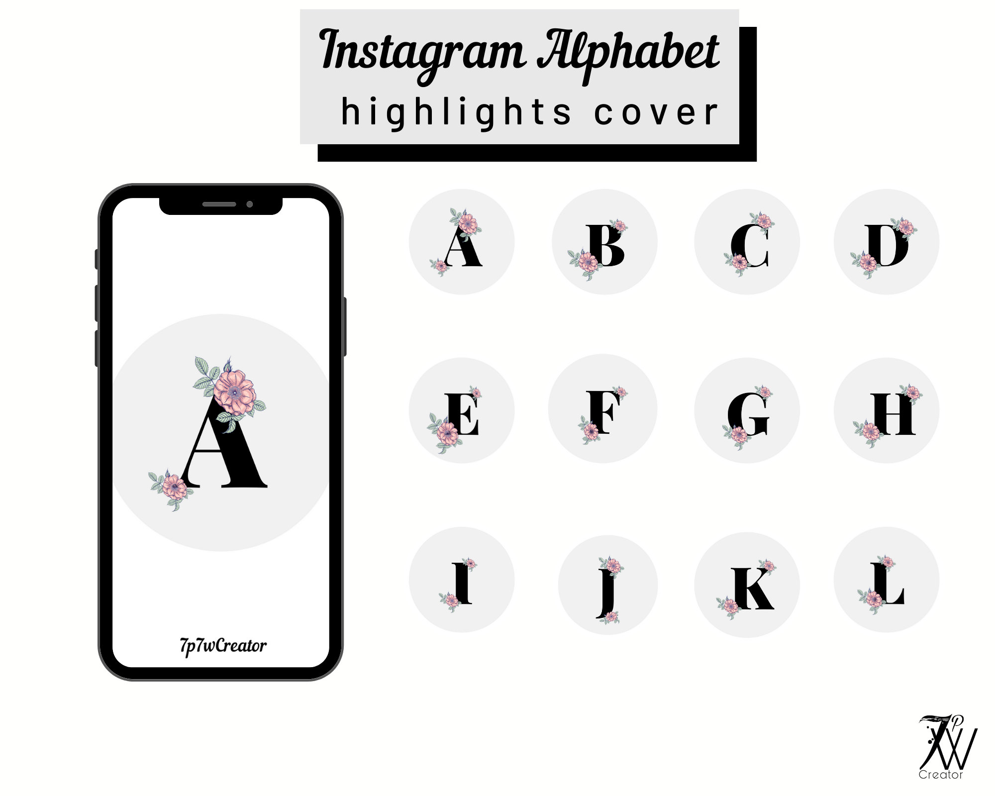 Instagram Alphabet Story Highlight Cover Aqua Spring - Etsy