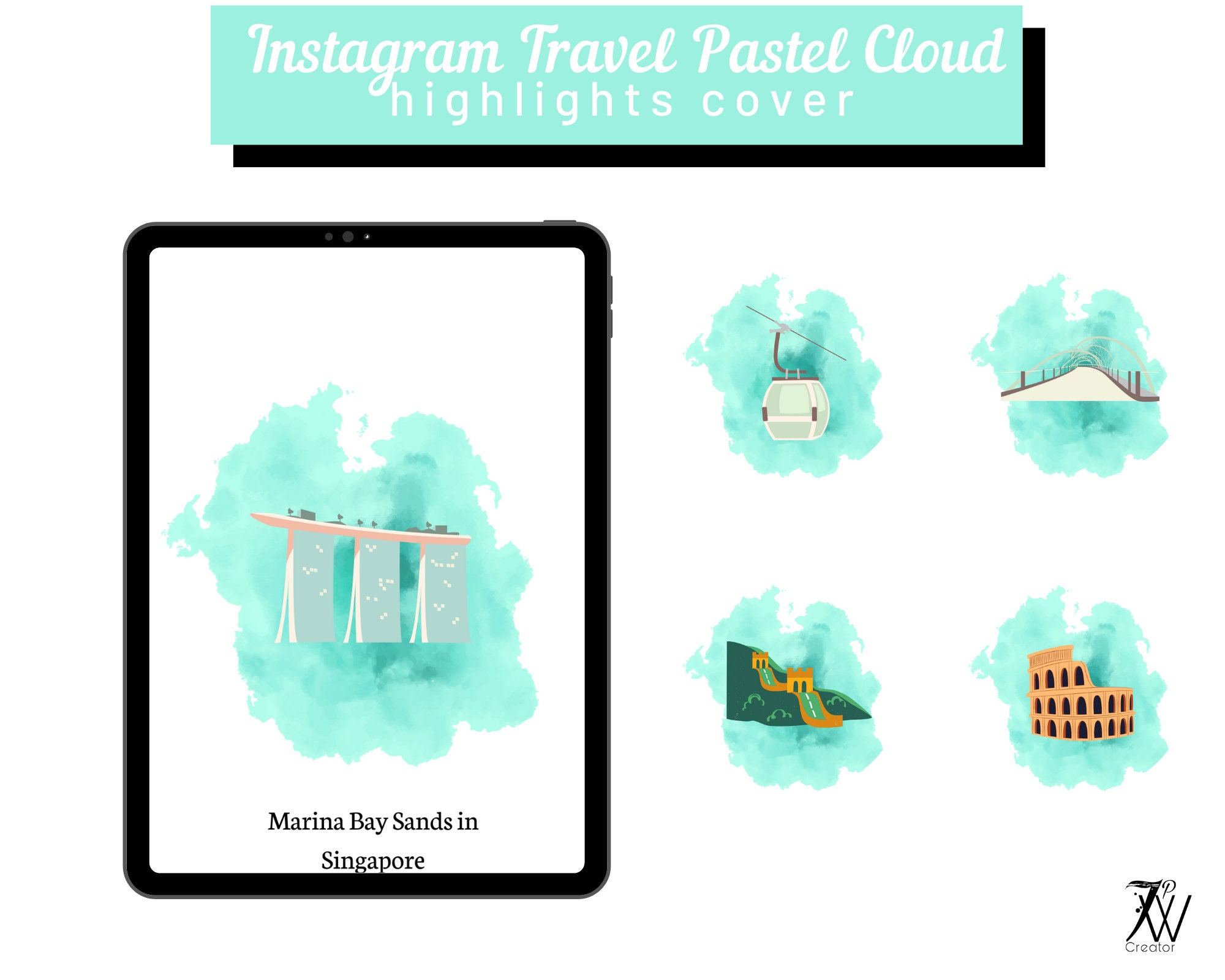 IG Travel Pastel Cloud Highlight Covers - Etsy