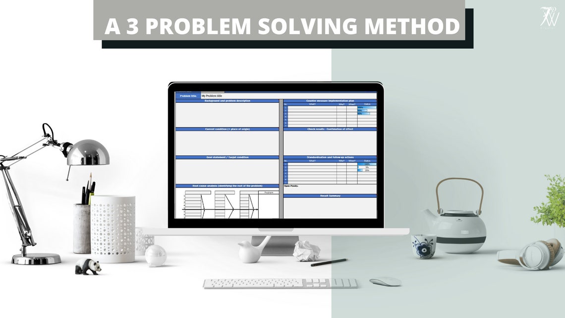 A3 Method Excel Template | Digital Project Planner | Exceltools ...