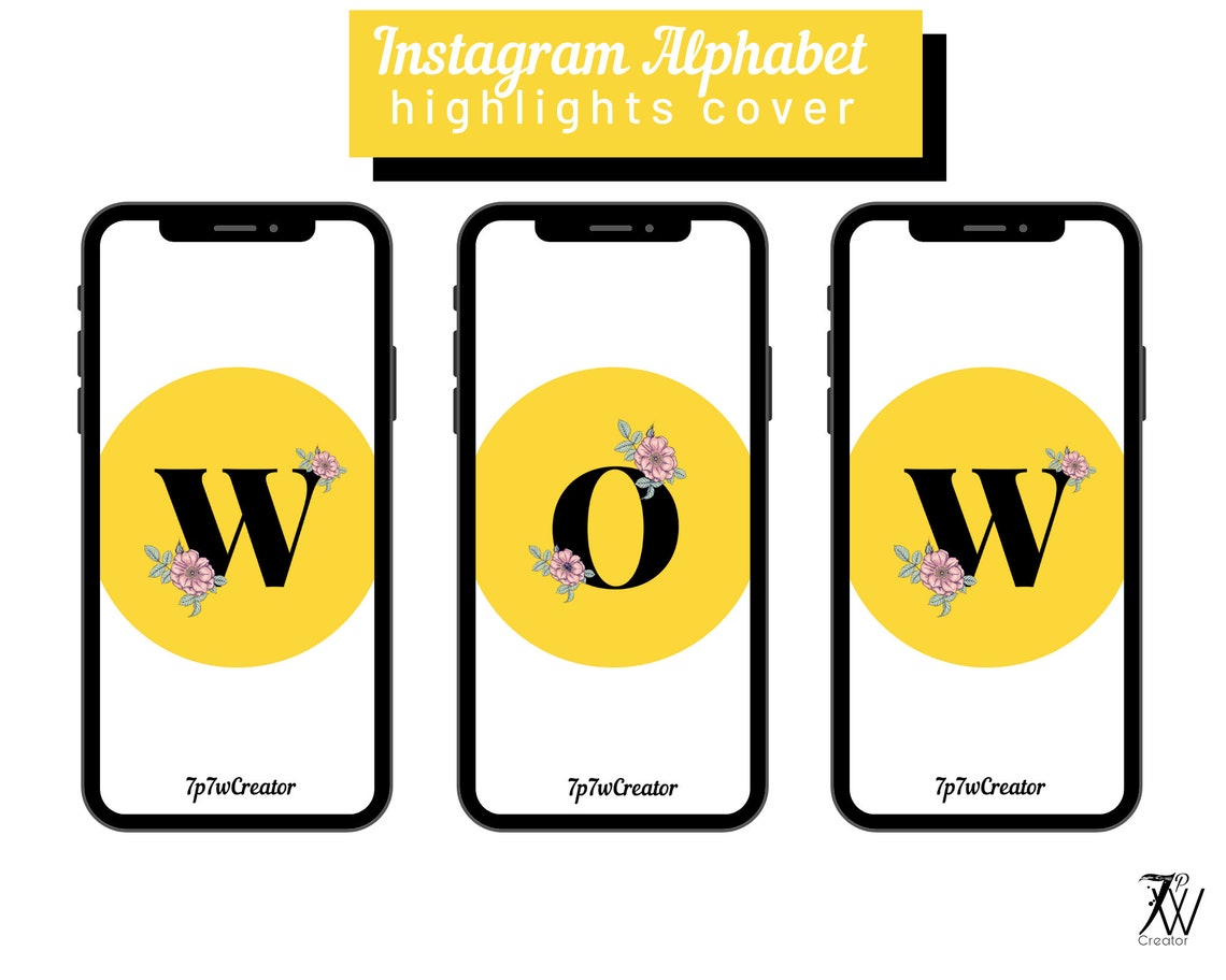 Instagram alphabet story highlight cover bright sun - Etsy.de