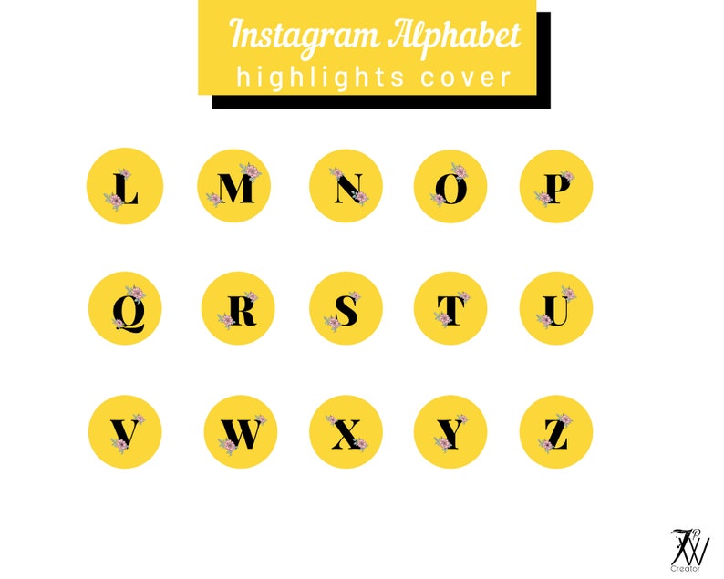 Instagram Alphabet Story Highlight Cover Bright Sun - Etsy