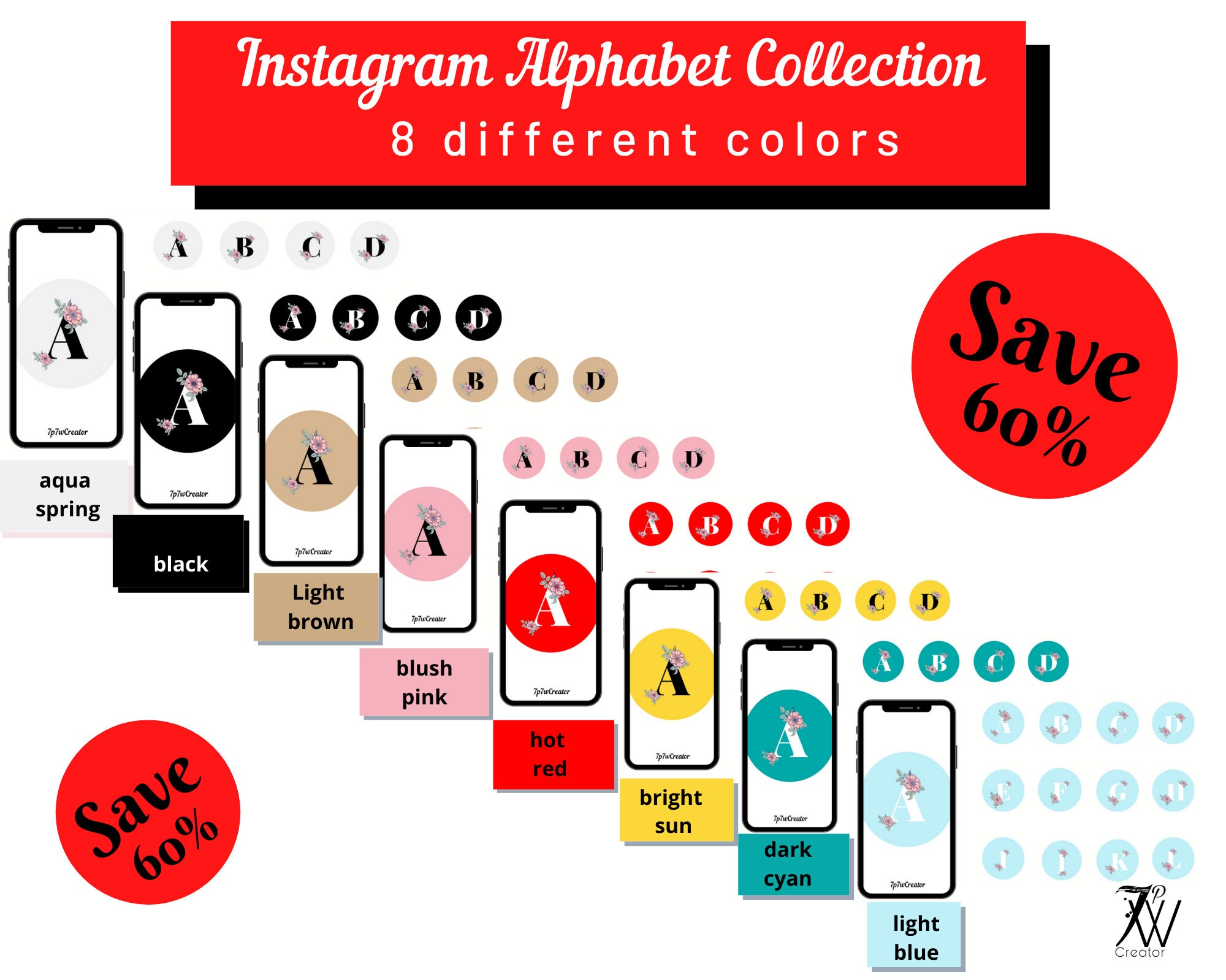 Instagram Alphabet Highlight Covers 8 in 1 Bundle - Etsy.de