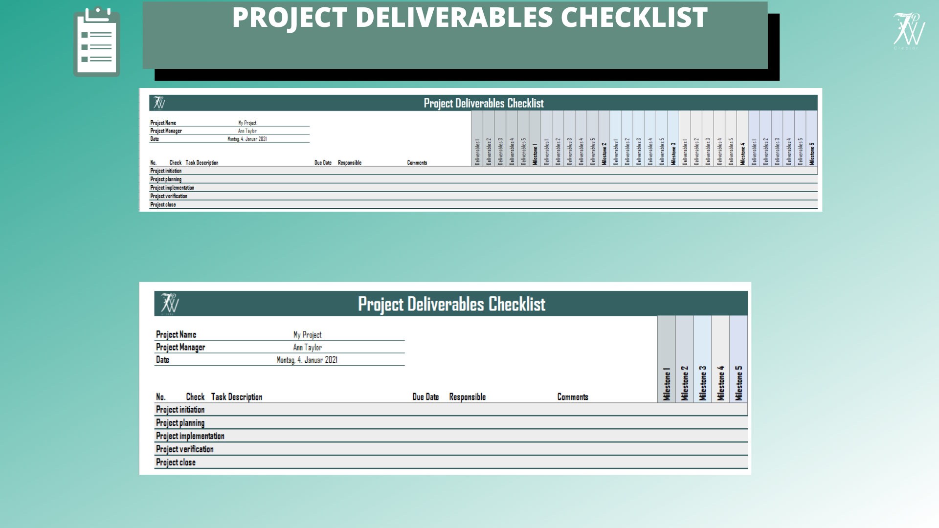 Project Deliverables Checklist | Digital Planner Milestone Checklist ...
