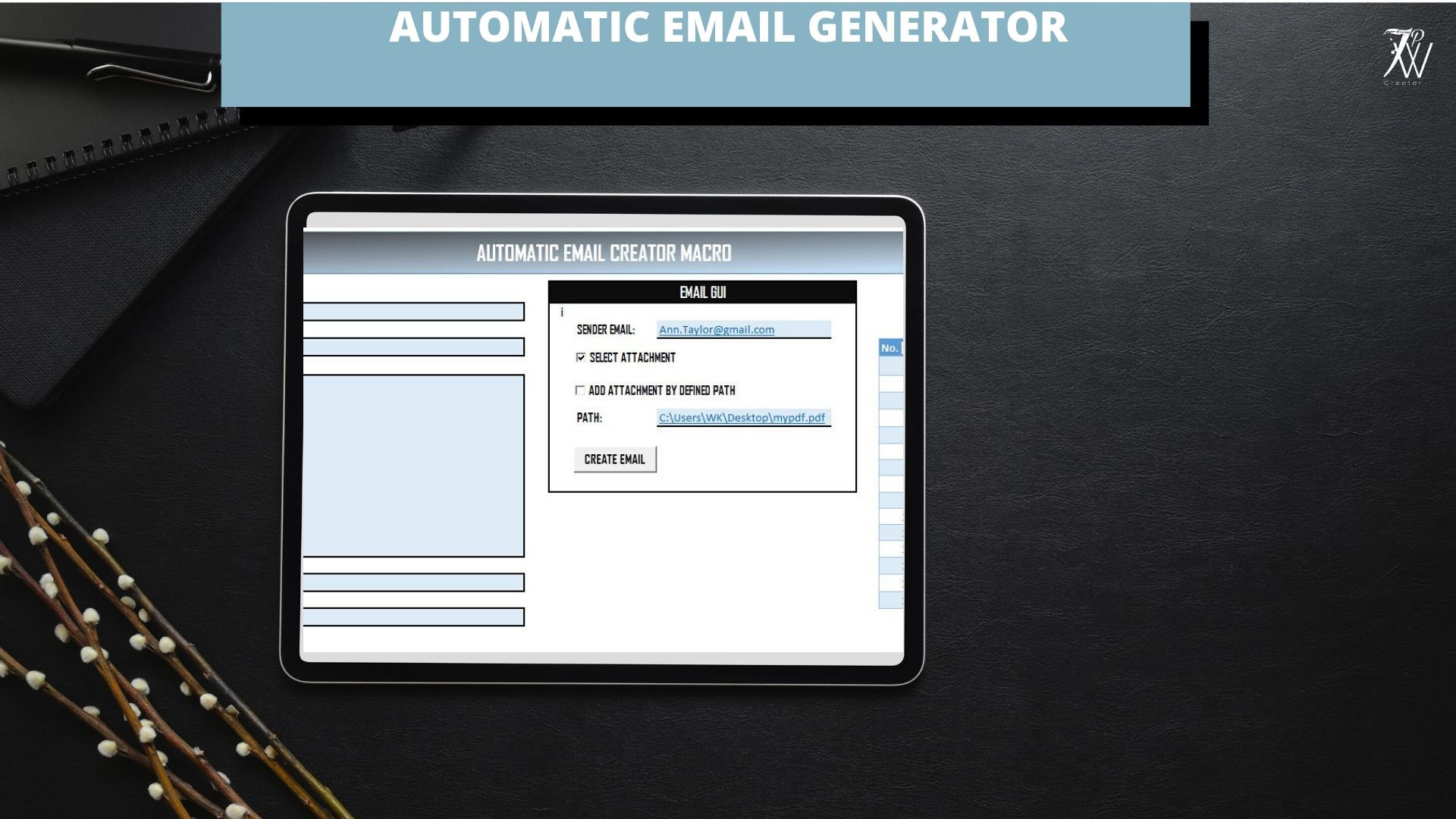Automatic Email Generator Excel Template Digital Excel Generator Email ...