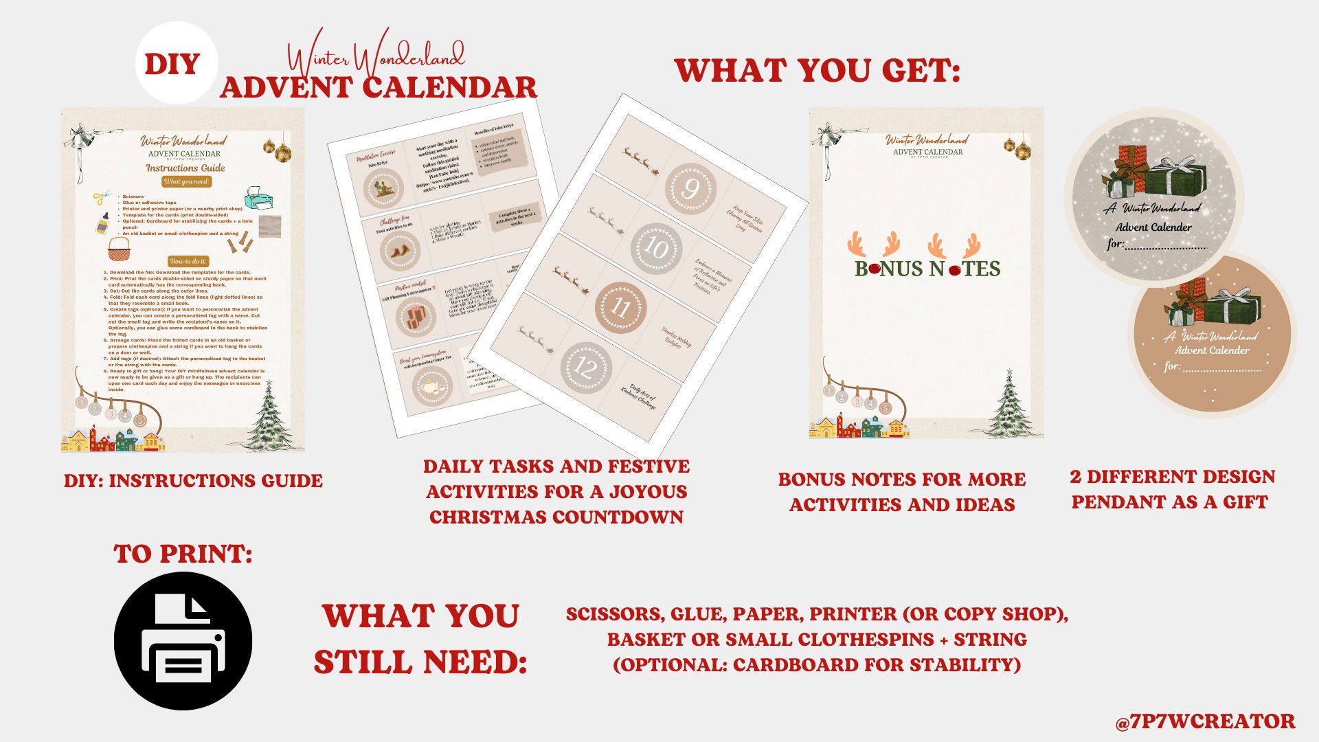 Winter Wonderland Advent Calendar I Do It Yourself I Digital Advent ...