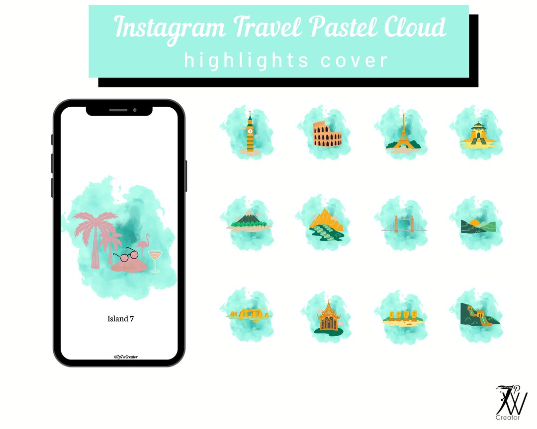 IG Travel Pastel Cloud Highlight Covers - Etsy